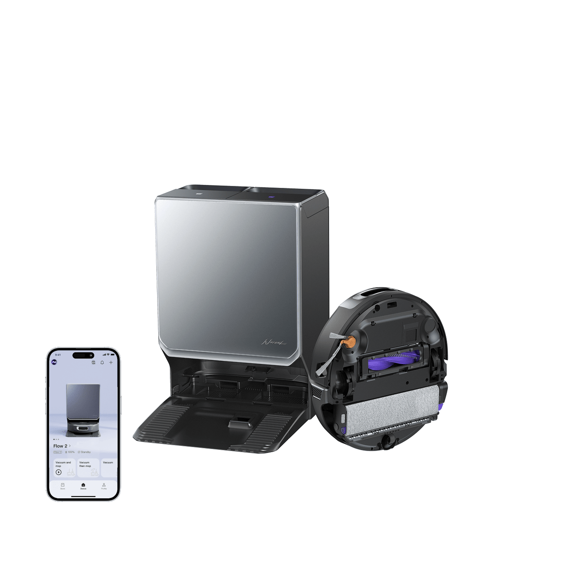 Flow 2 Robot Vacuum | 31,000Pa Hyper Suction AI Cleaning – Narwal Robotics